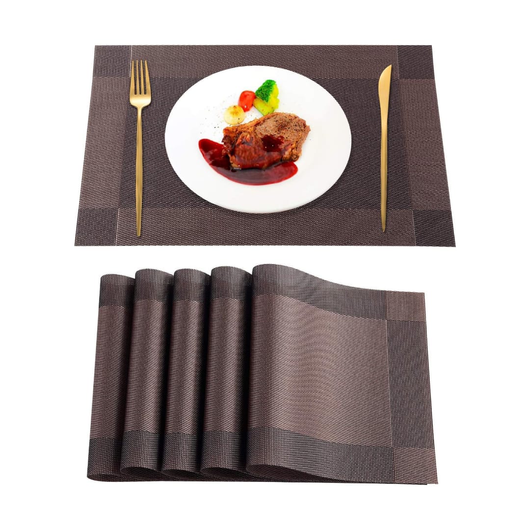 Dining Table Mats 12x18 inches Set of 6 Washable Placemats Indoor ...