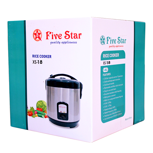 Rice Cooker 1.8L (1Kg) Jar Type Automatic Electric-XS-18 Five Star ...
