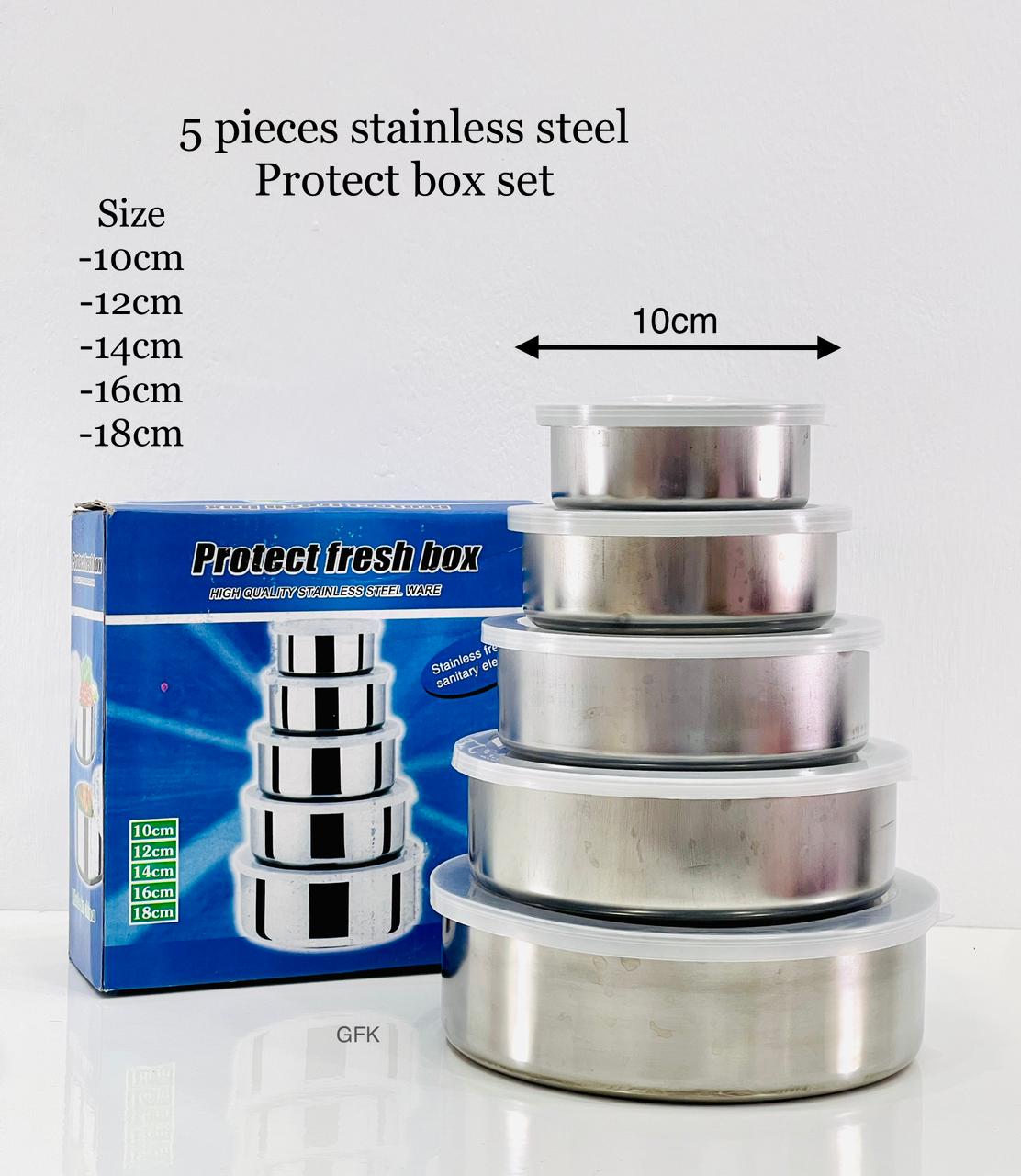 Set of 5 Heavy Stainless Steel Protect Fresh Boxes - Durable and Secure ...
