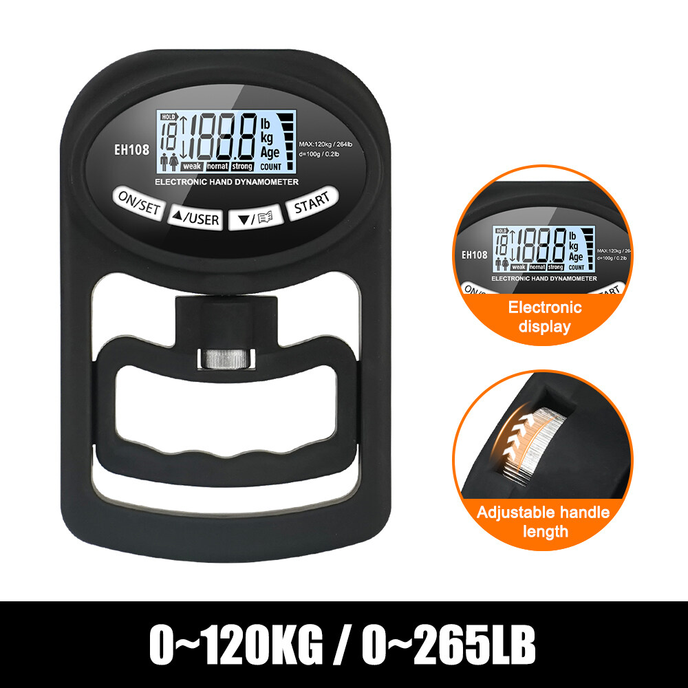 Grip Strength Tester 265Lbs/120Kg Digital Hand Dynamometer Grip ...