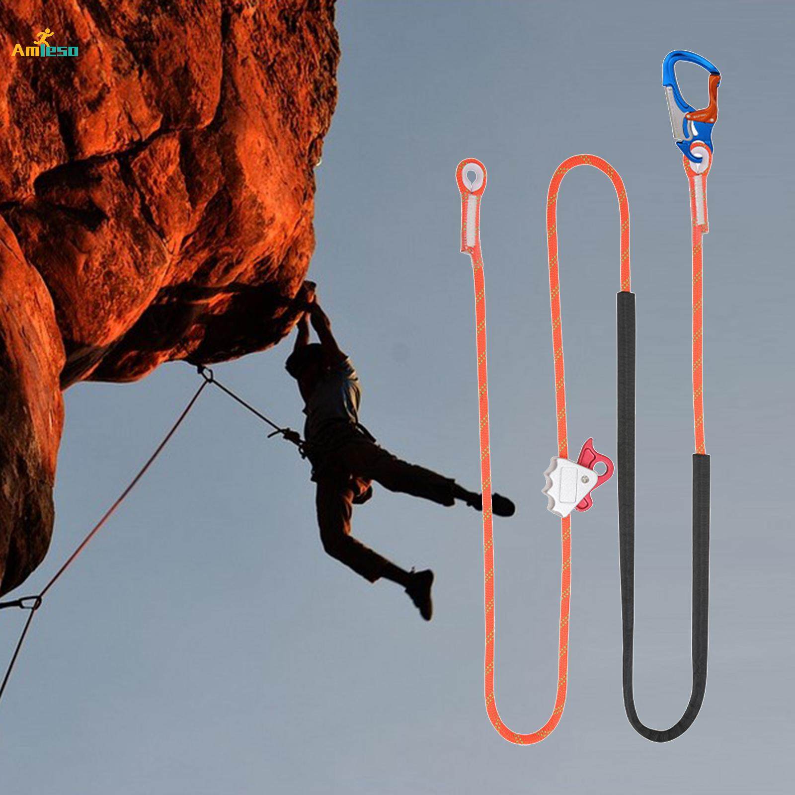 Safety Climbing Adjustable Positioning Lanyard Rope Cut Resistant Fall ...