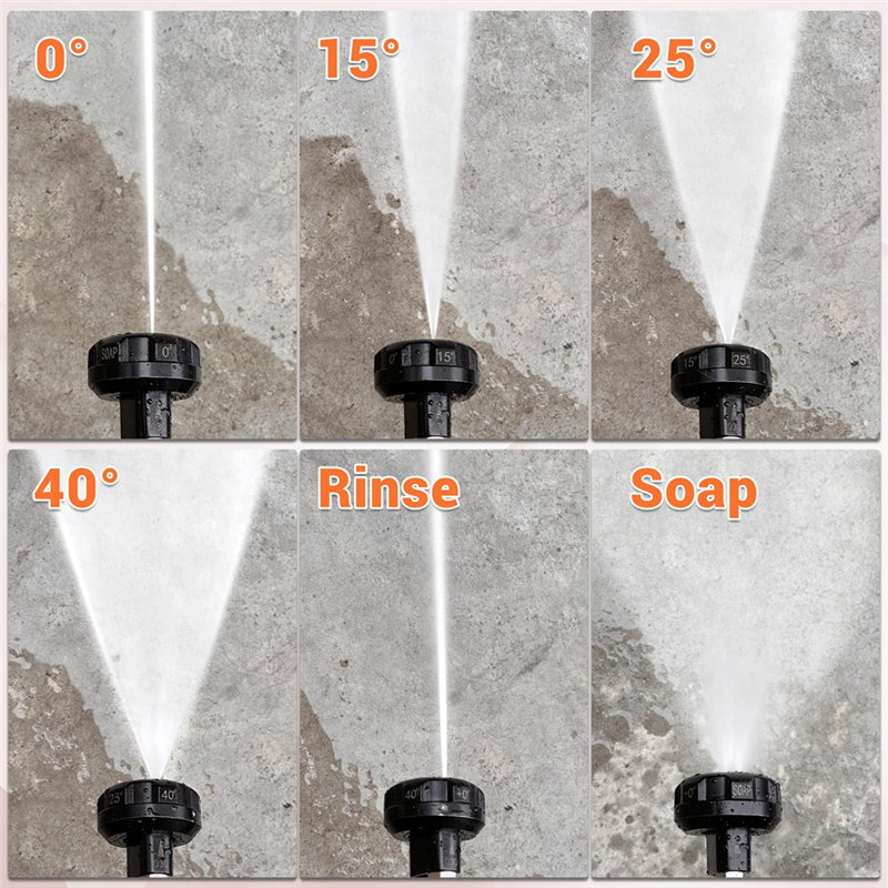 Pressure Washer Nozzle, 6 in 1 Nozzle, Adjustable High Power Washer ...