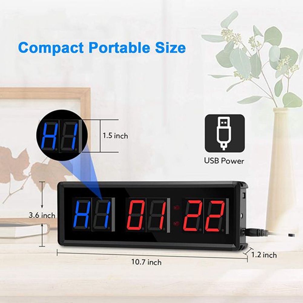 Gym Timer,LED Interval Timer Digital Countdown Wall Mounted Clock ...