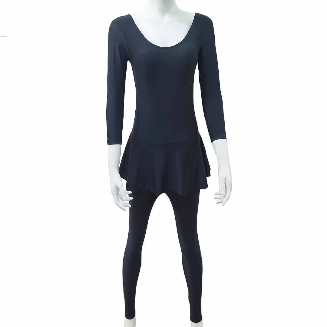 Women's Swim Dress with Full Length Pants and Flared Skirt, Soft ...