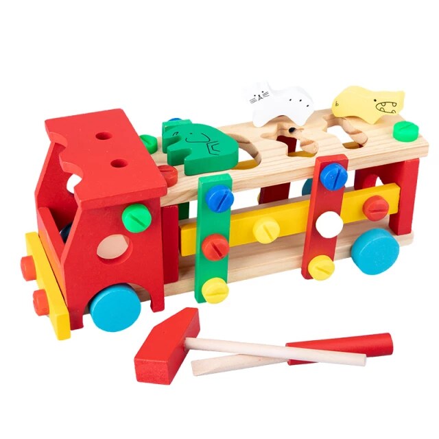 Children's Wooden Disassembly Assembly Engineering Car Nut Car Screw ...