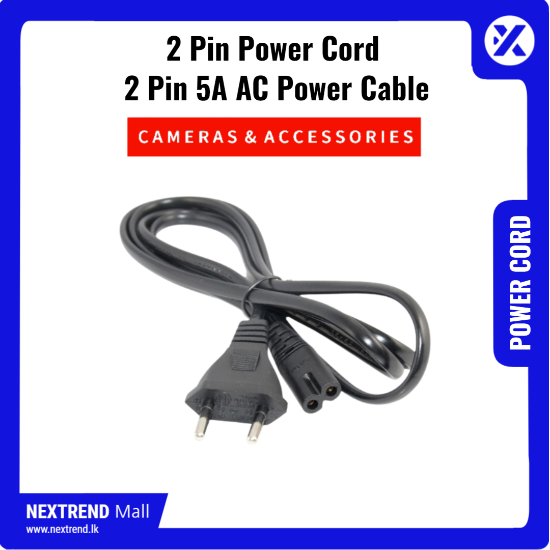 2 Pin Power Cord 2 Pin 5A AC Power Cable | Daraz.lk