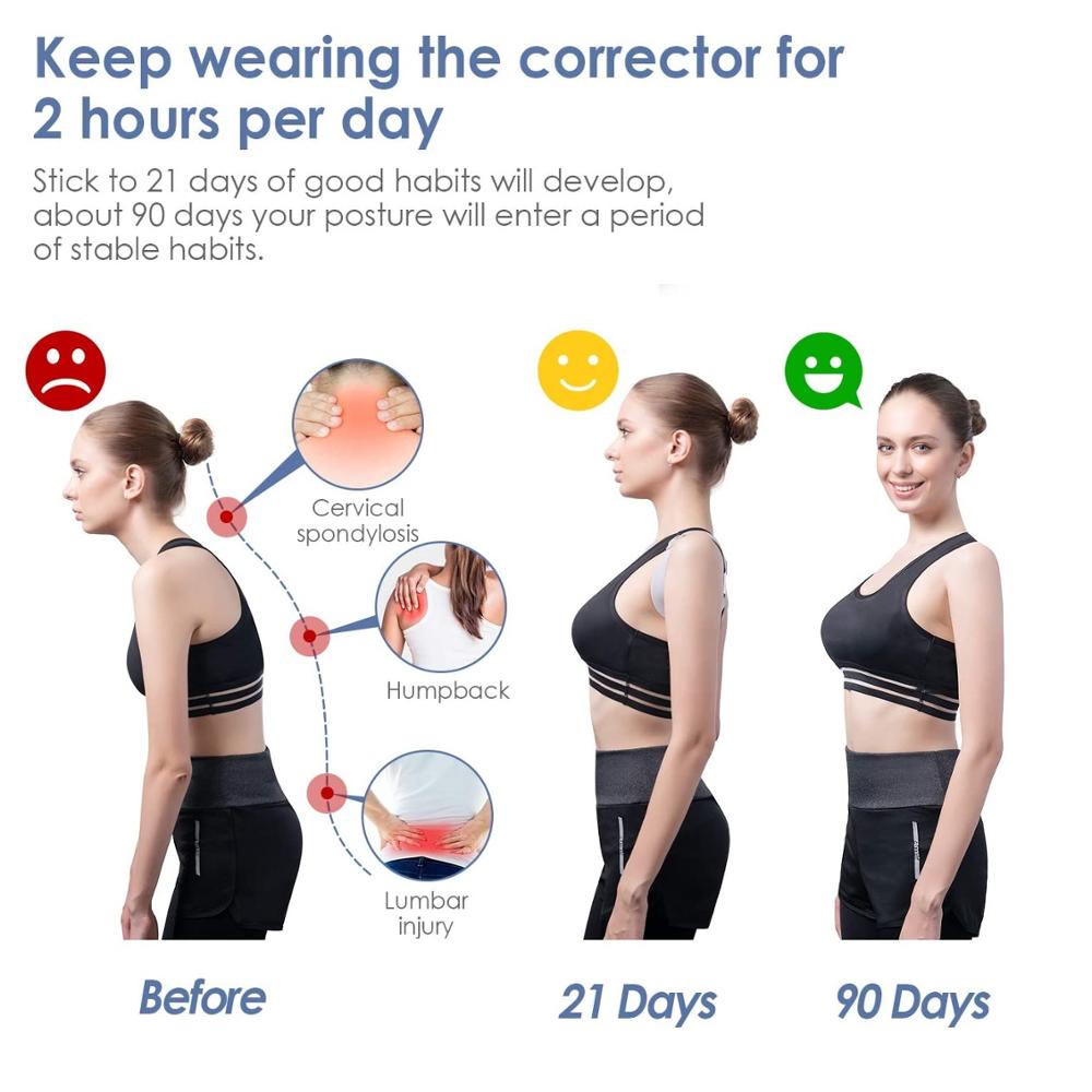Smart posture corrector with sensor, adjustable vibration reminder ...