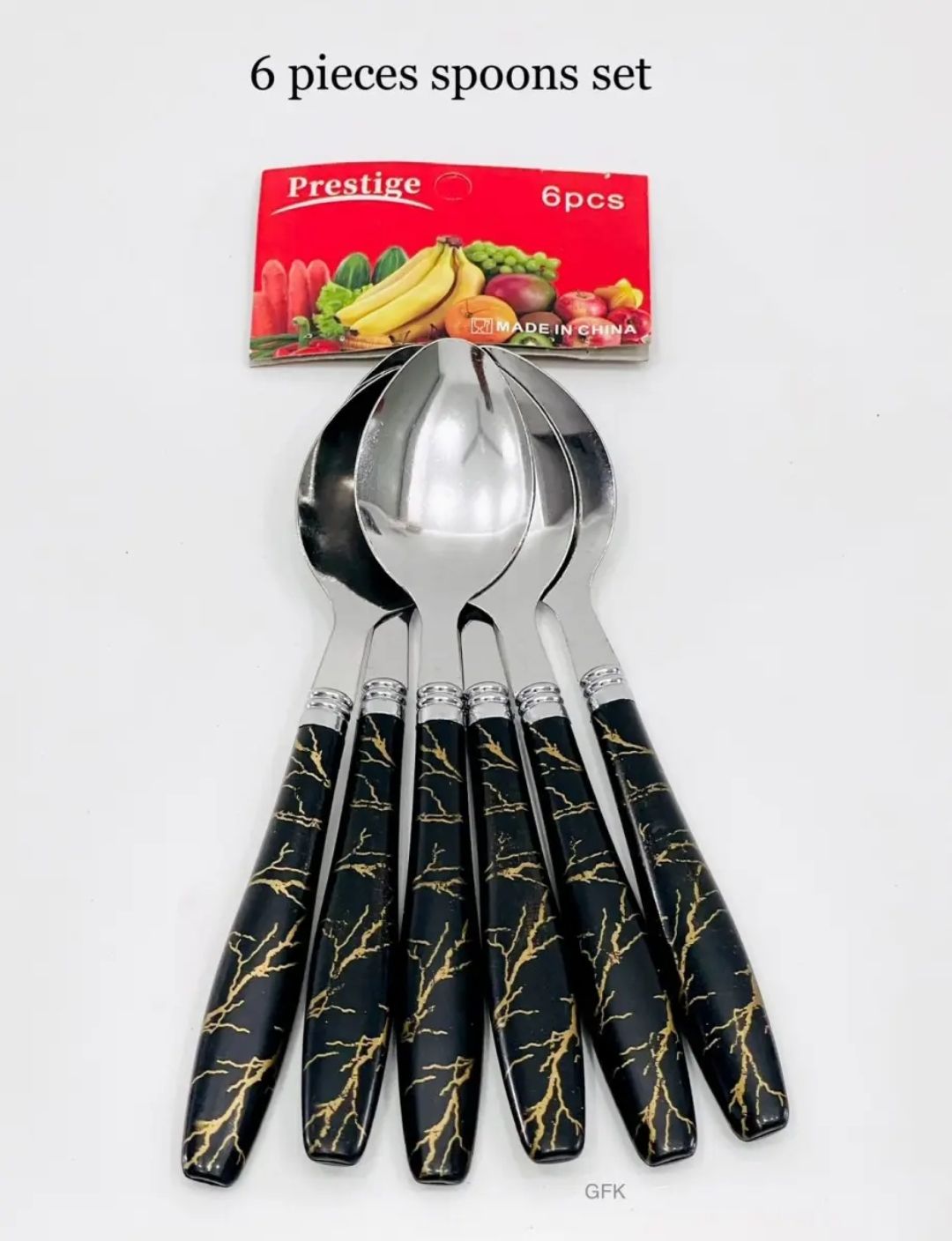 Buy Multicolor Stainless Steel Spoon 6 Pcs Set Cute Plastic Coat