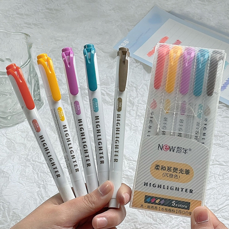 RHS Online 5PCS Double Headed Highlighters Water-based Ink Planner ...
