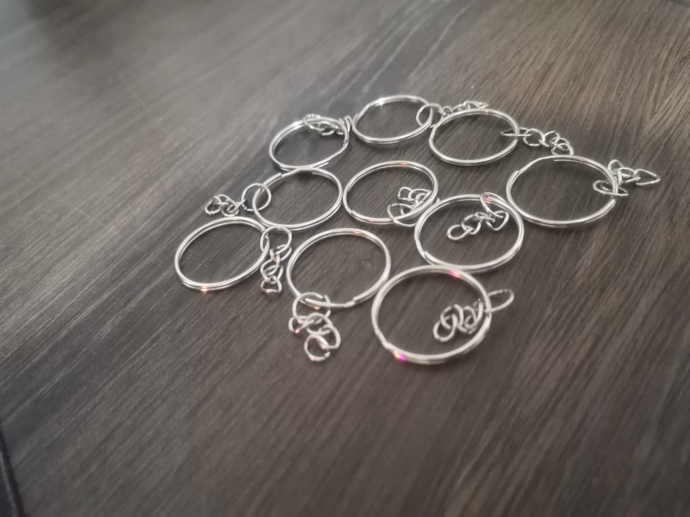 Key tag Ring Set - 10pcs with Attachment Parts - Durable Key Tag Rings ...