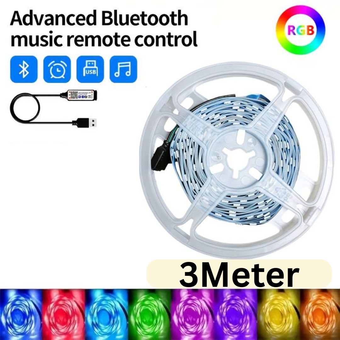 5M/3M/2M LED Strip Light RGB 5050 SMD Bluetooth APP Control Flexible ...