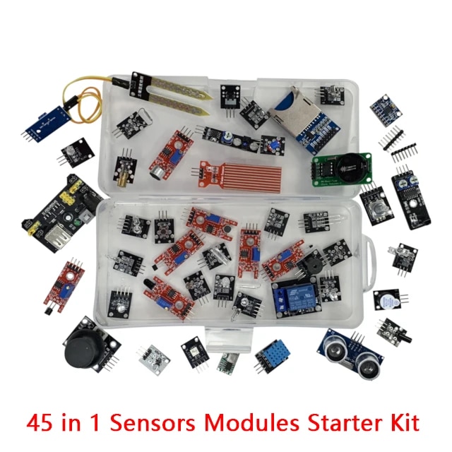 45 in 1 Sensors Modules 16 Kinds Starter Kit For Arduino Raspberry Pi ...