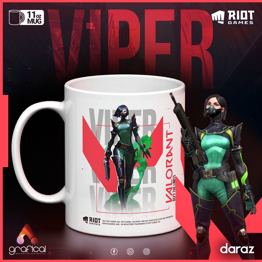 VALORANT MUG - CUSTOMIZED VALORANT GAMING MUG - 16 CHARECTERS | Daraz.lk