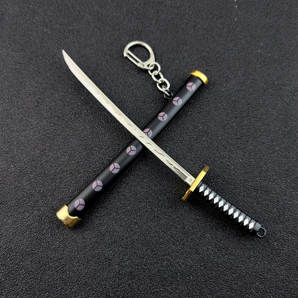 Mini Roronoa Zoro Samurai Keychain Anime Scabbard Key Ring Katana ...