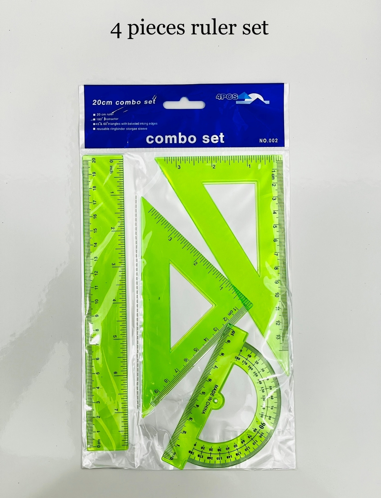 Ruler 4 Pcs Combo Set For School Students & Office Purpose | Daraz.lk