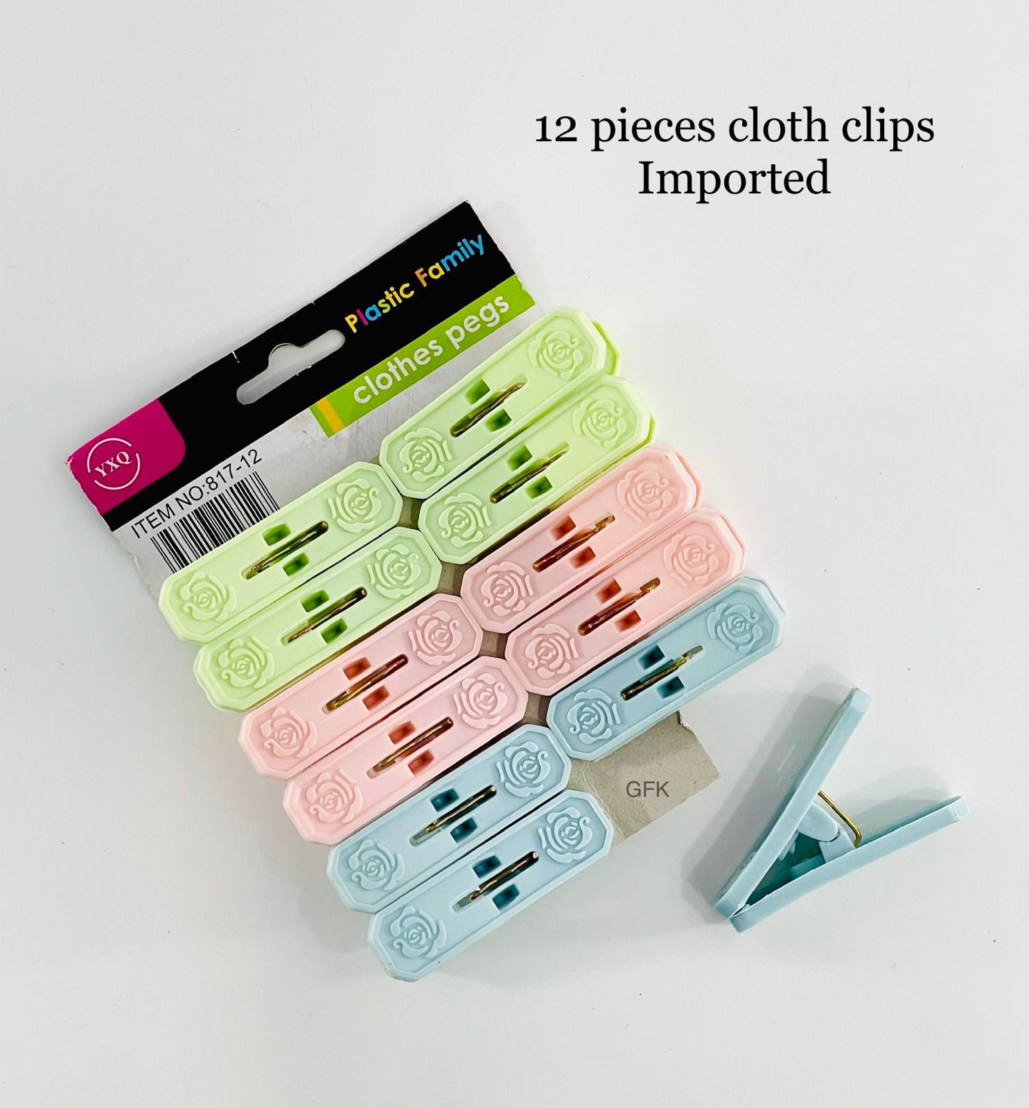 Cloth Pegs / Cloth Clips Antique & Multi-Colors 12 Pcs Set for Cloths ...