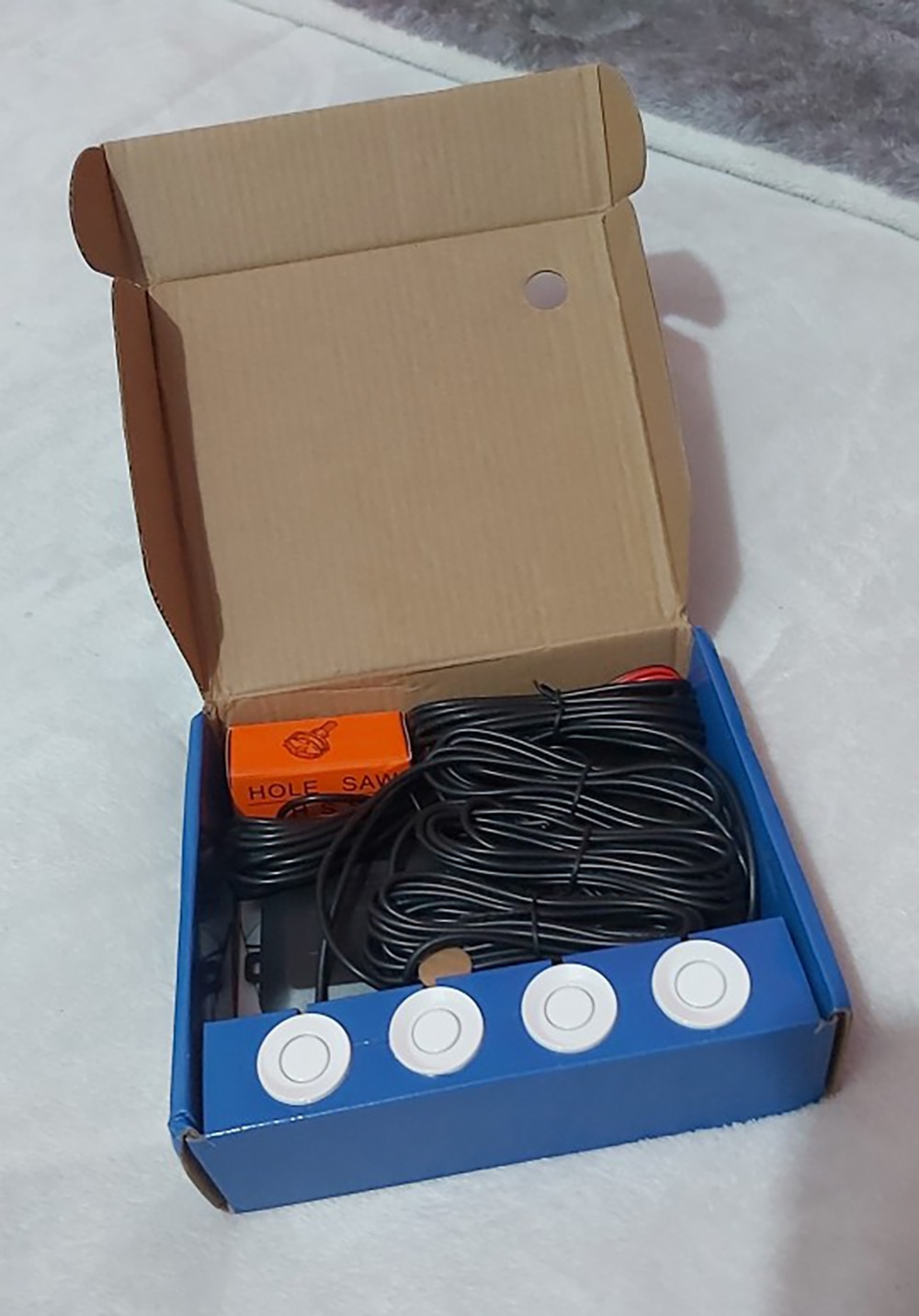 【Silver】 Useful 4 Sensors Auto Sensor Car Reverse Radiolocator ...