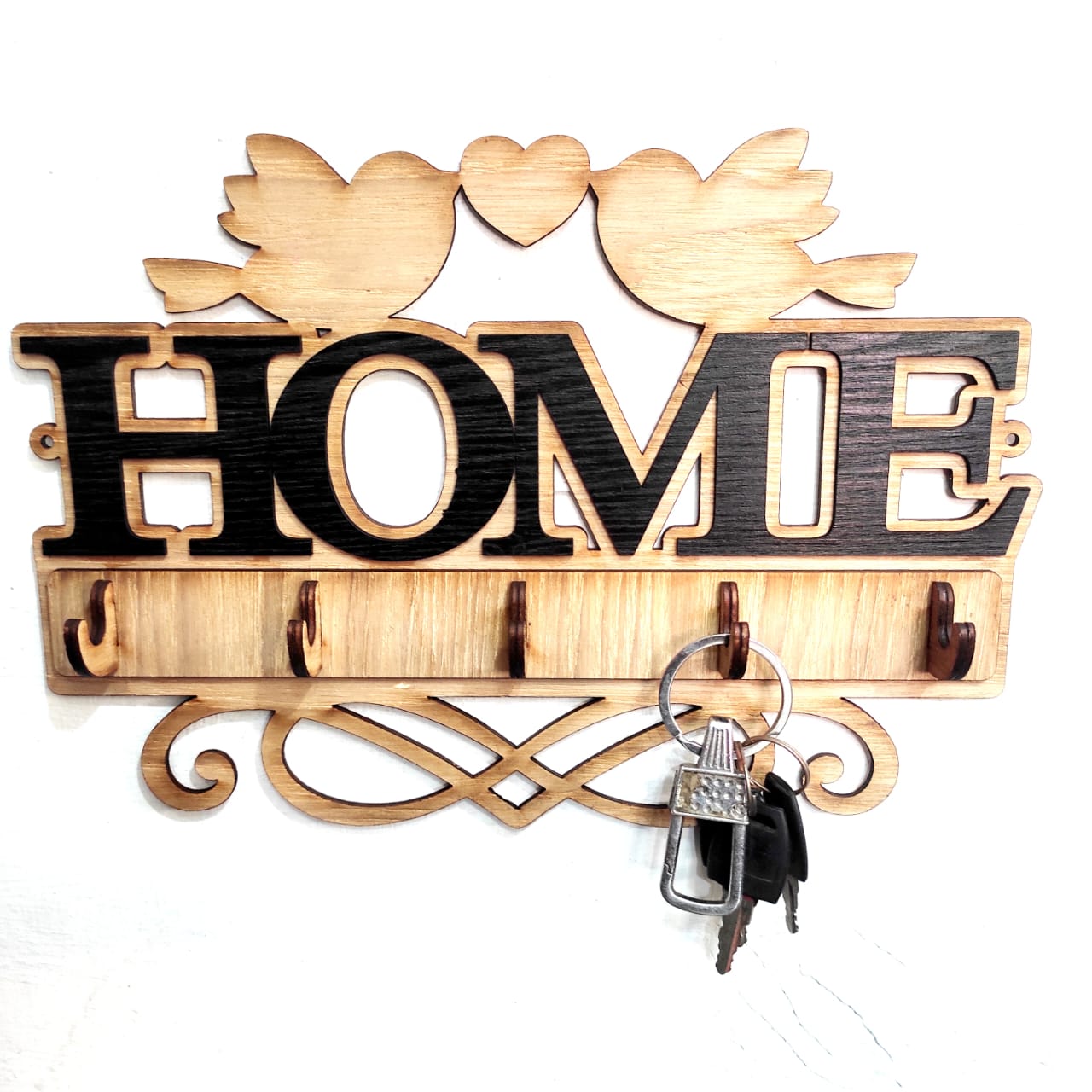 Wooden Bird Design Wall Mounted Key Holder | Daraz.lk