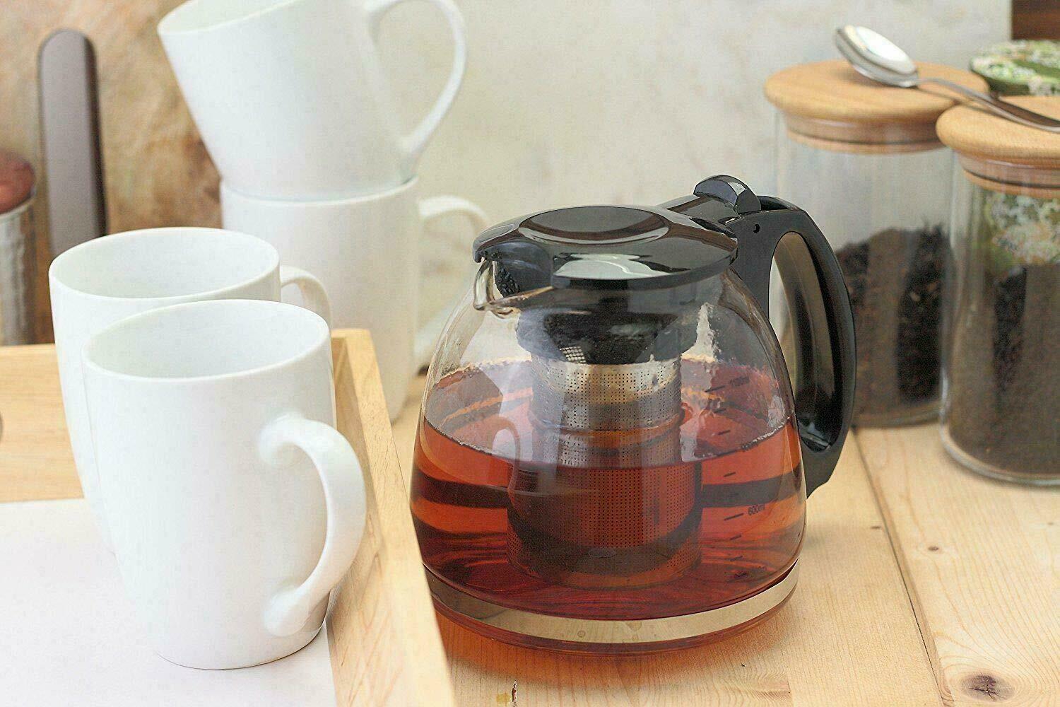 Glass Teapot With Infusion Infuser Leaf Herb Green Tea Pot Coffee ...