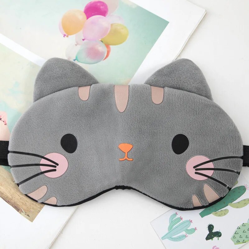 【HOT】 1Pc Sleeping Mask Sleeping Blindfold Soft Plush Eye Masks Cute ...