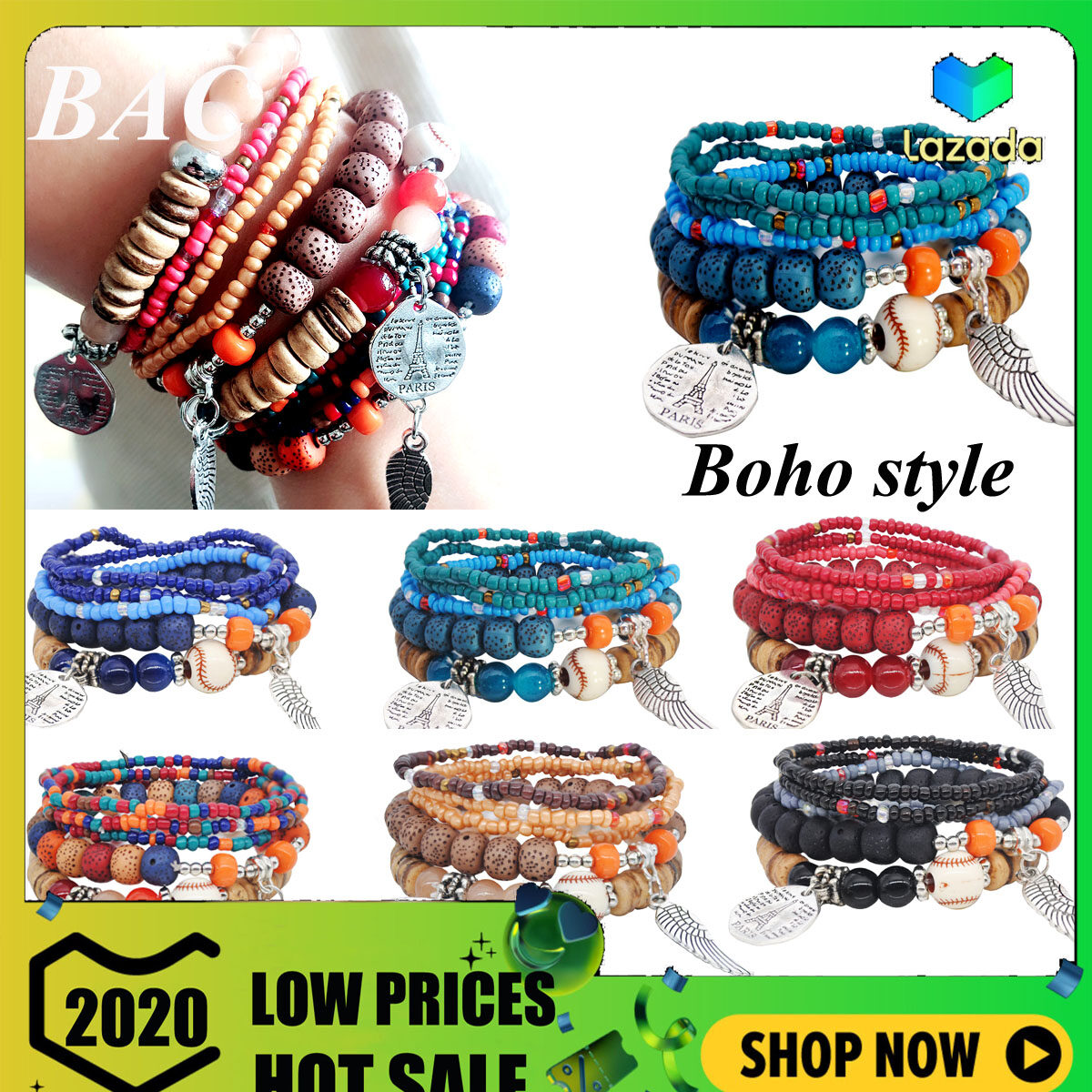 BAC Color Bohemian Ethnic Style Bracelet Wing Tassel Letters Female ...