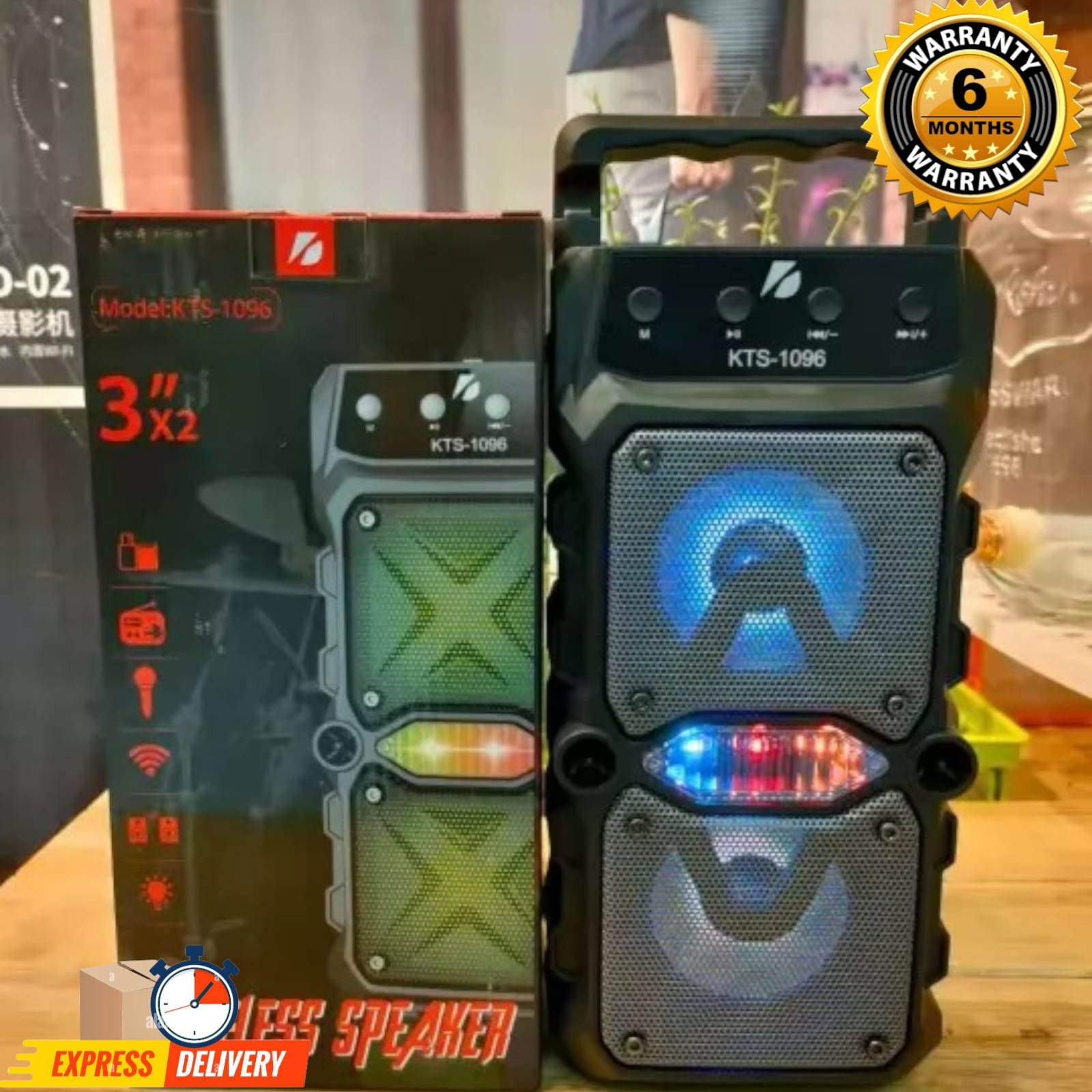 Buy Red KTS Speaker KTS-1096 GTS 1571 3*2 Inch twin loudspeakers