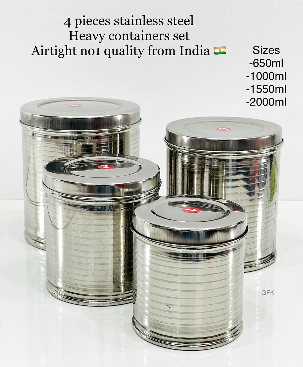 Buy Heavy Silver Container Set / 4 Pieces Containers / No 1 Qual