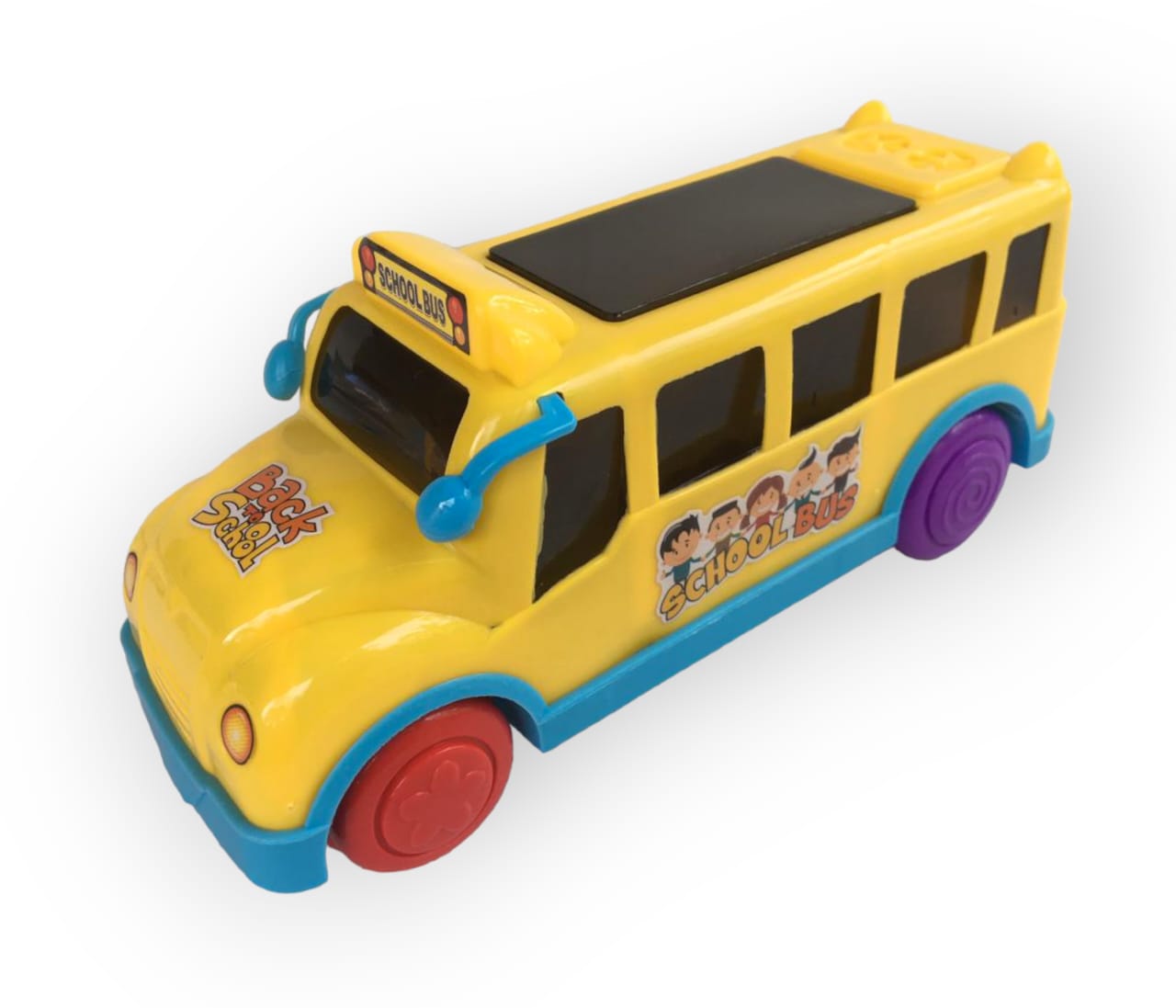 Pull String & Lighting Function School Bus Toy For Kids, Colorful ...