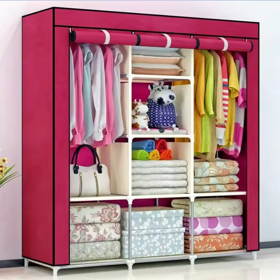 3 Door Portable Towel & Clothes Storage - In-Closet Towel & Clothes ...