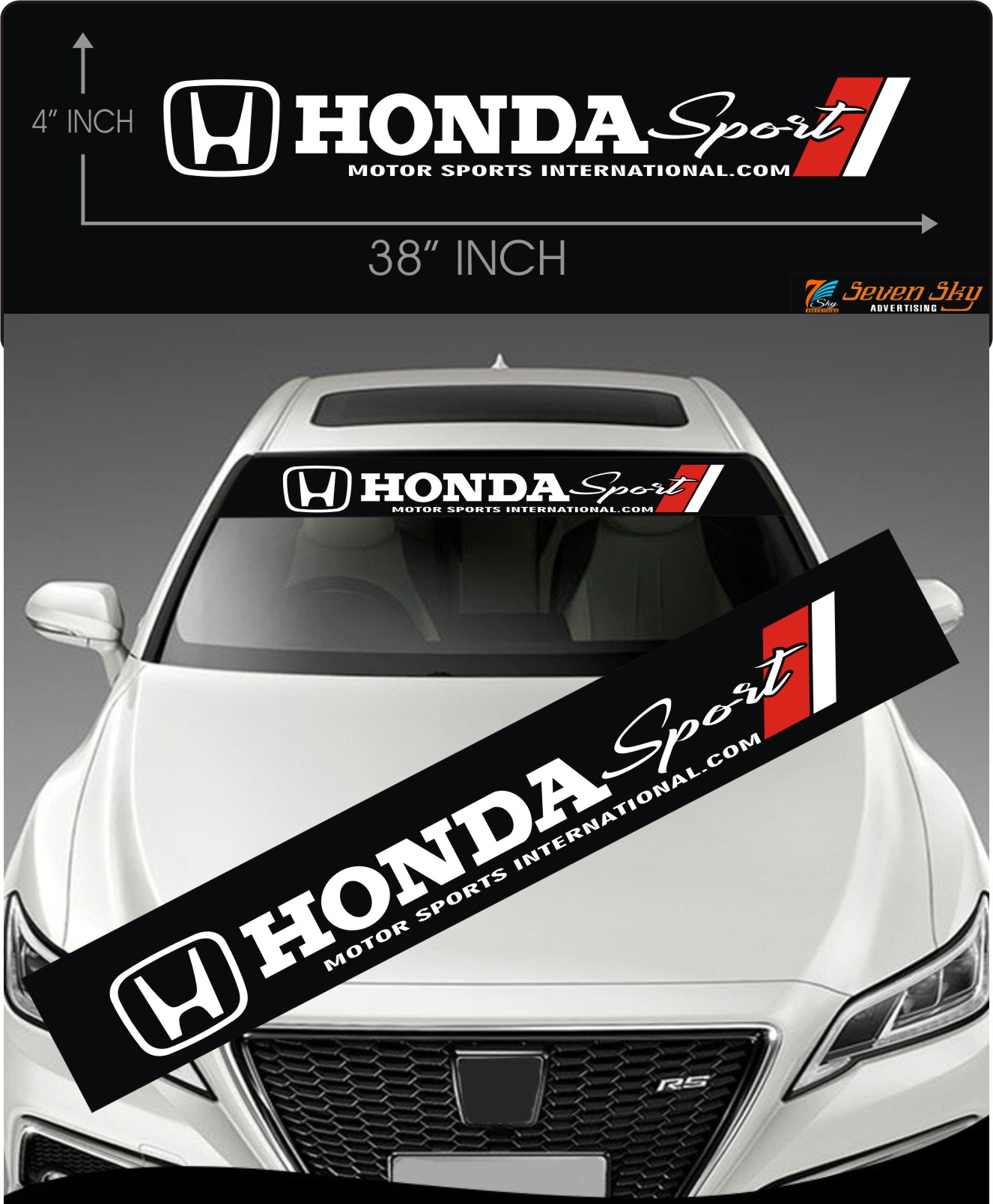 Windscreen HONDA SPORTS Tinted Stickers Car Buddy Van Alto WagonR Mini ...