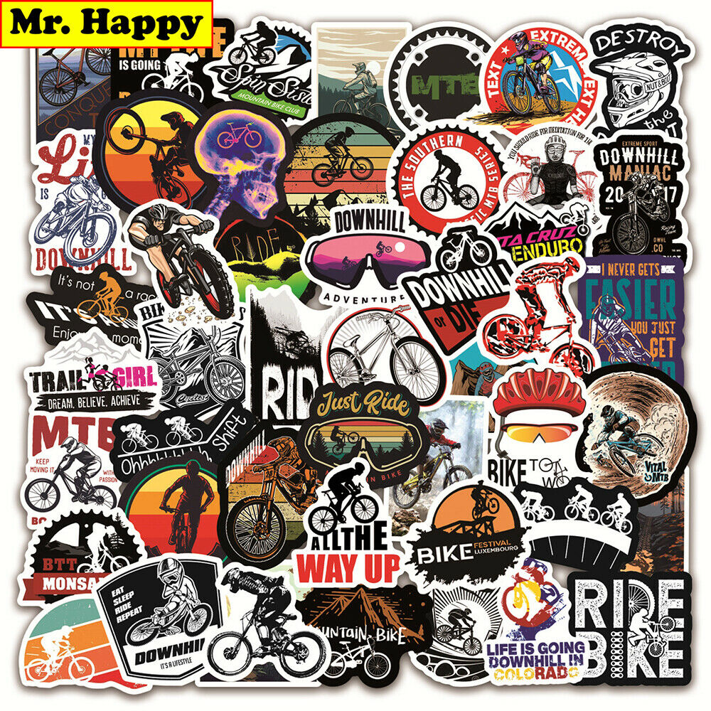 20/40/60 pcs Mountain Bike stickers MTB stickers for Laptop Luggage ...