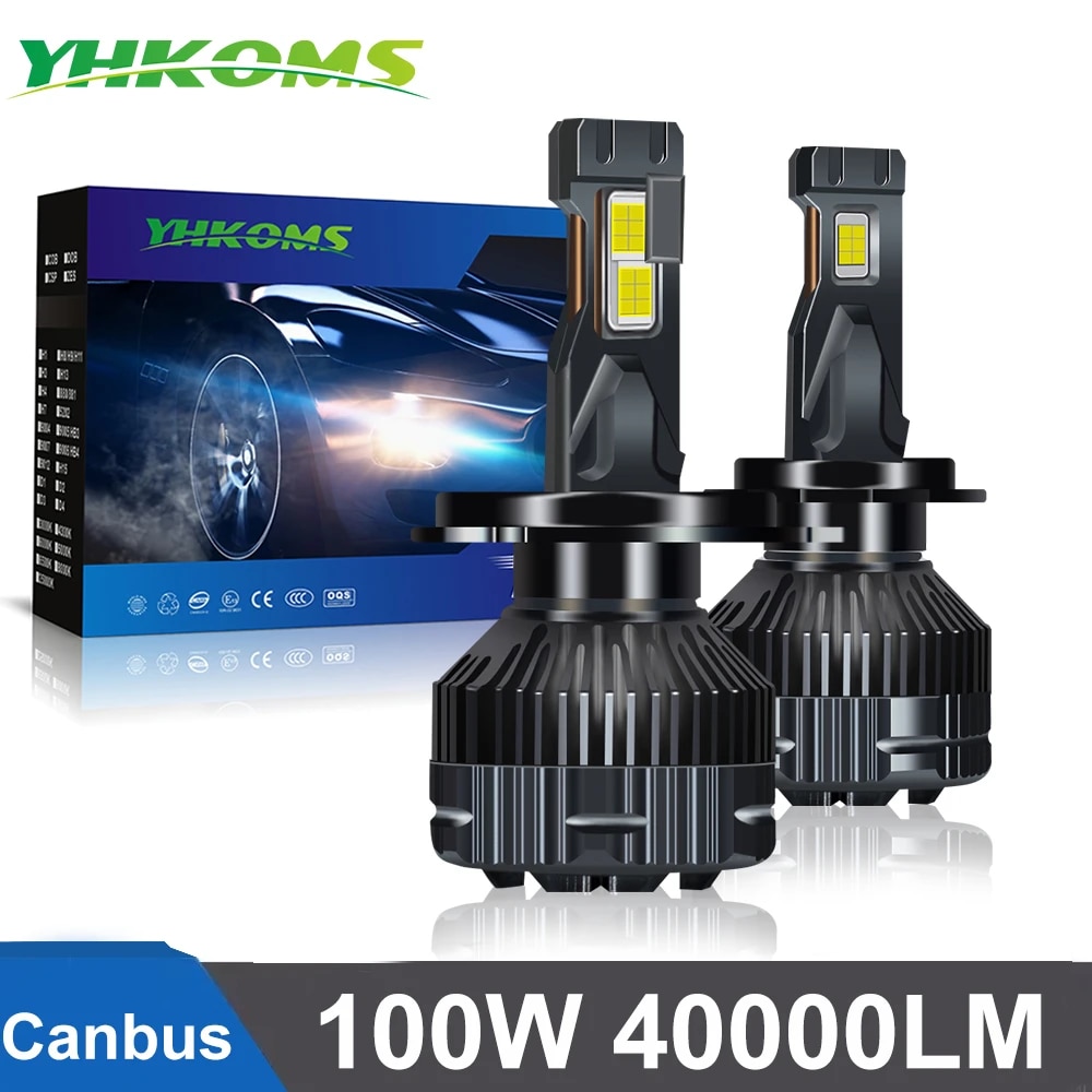 YHKOMS H4 Canbus H7 LED H1 H8 H9 H11 9005 9006 HB3 HB4 9012 Car LED Headlight Bulb 100W 40000LM ...