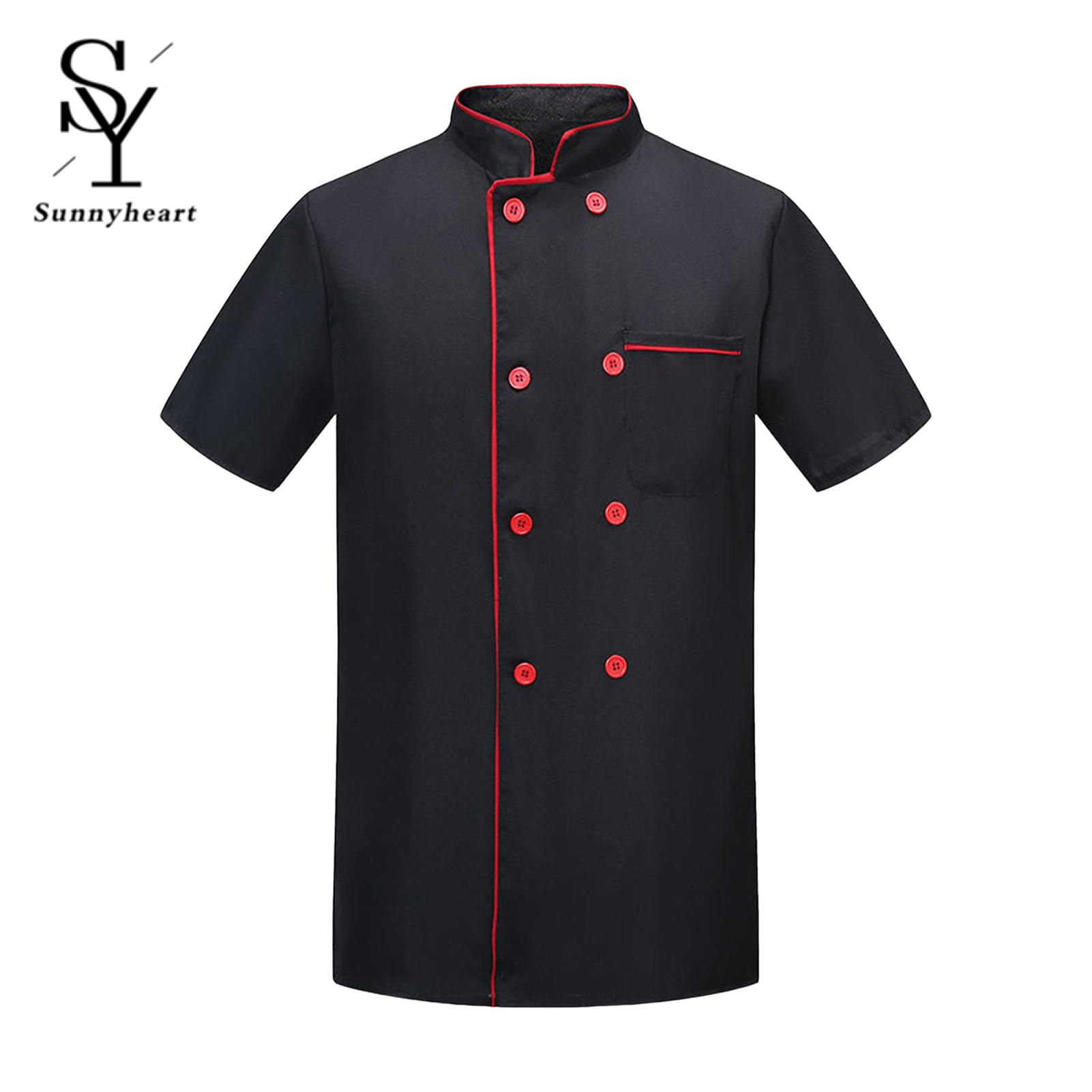 Sunnyheart Stain-resistant Chef Jacket Summer Chef Uniform Short Sleeve ...