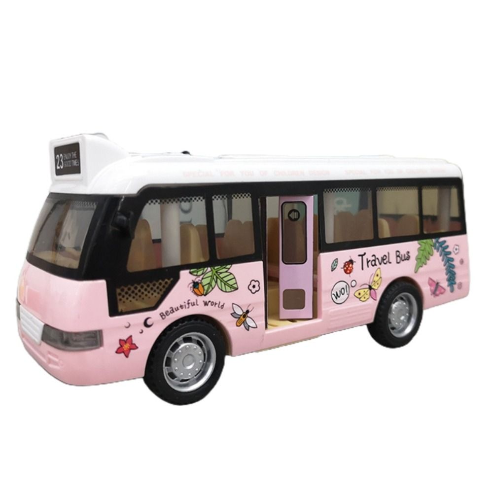 【Fullyoung_520 Store】Exquisite Tour Bus Model ABS 4 Wheels Simulate Car ...