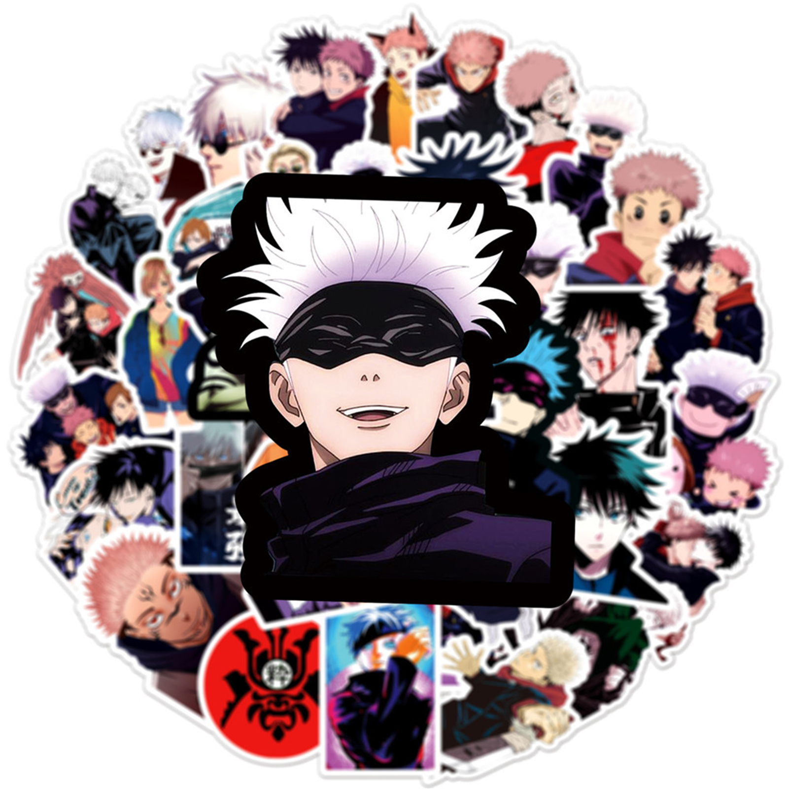 50Pcs Decals Anime Jujutsu Kaisen Easy to Apply Waterproof Cartoon ...