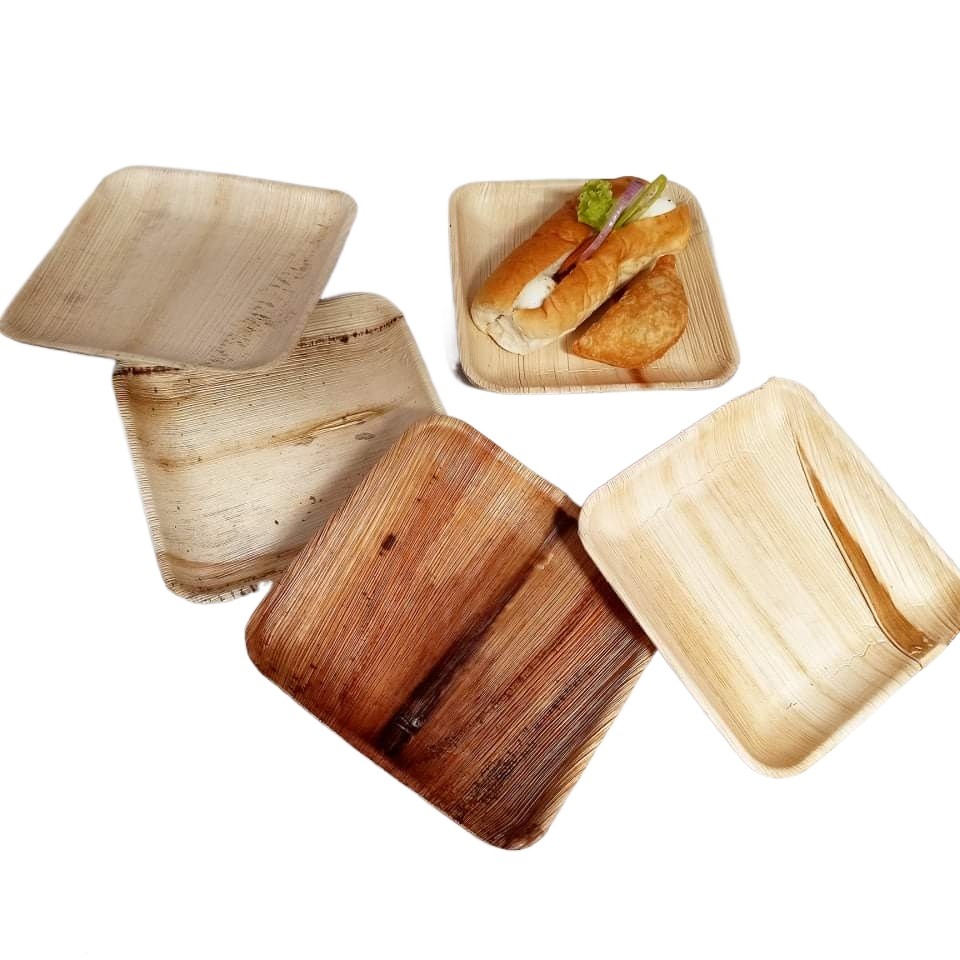 Areca Leaf Square Plate | 5PCS | kolapatha | Areca Leaf Products ...