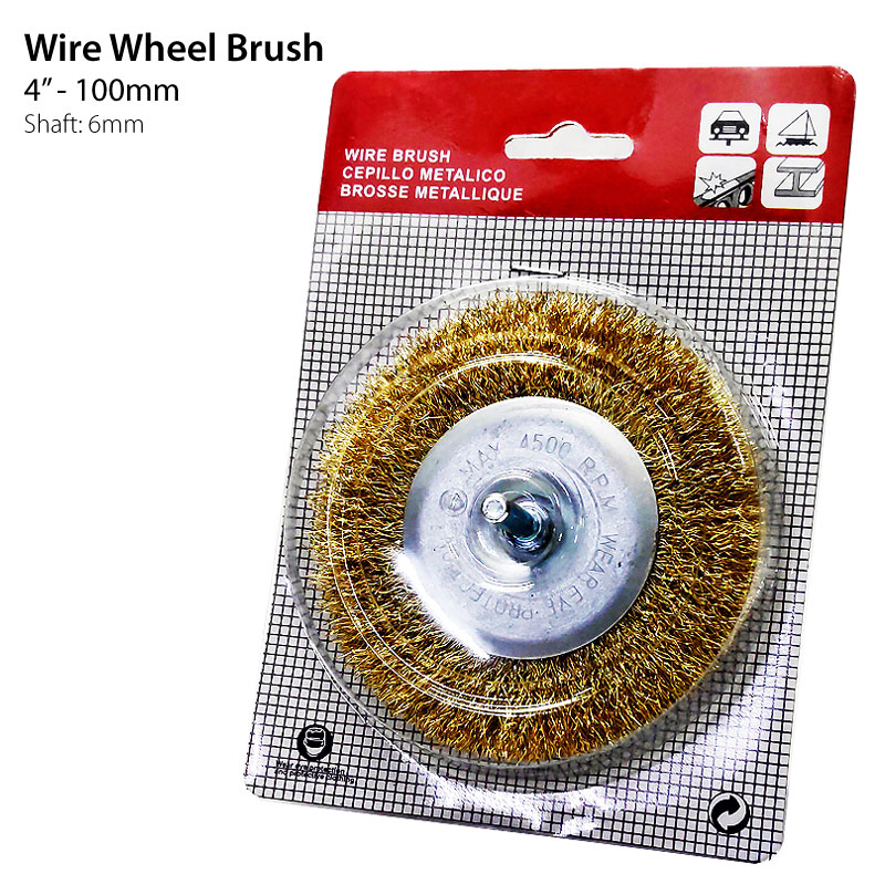 Wire Wheel Brush with shaft - 100mm / 4" | Daraz.lk