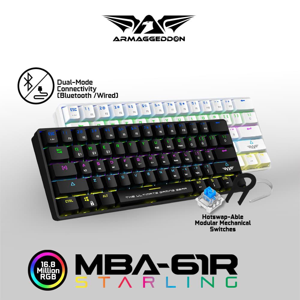 Armaggeddon MBA 61R STARLING Bluetooth Wireless Mechanical Keyboard ...