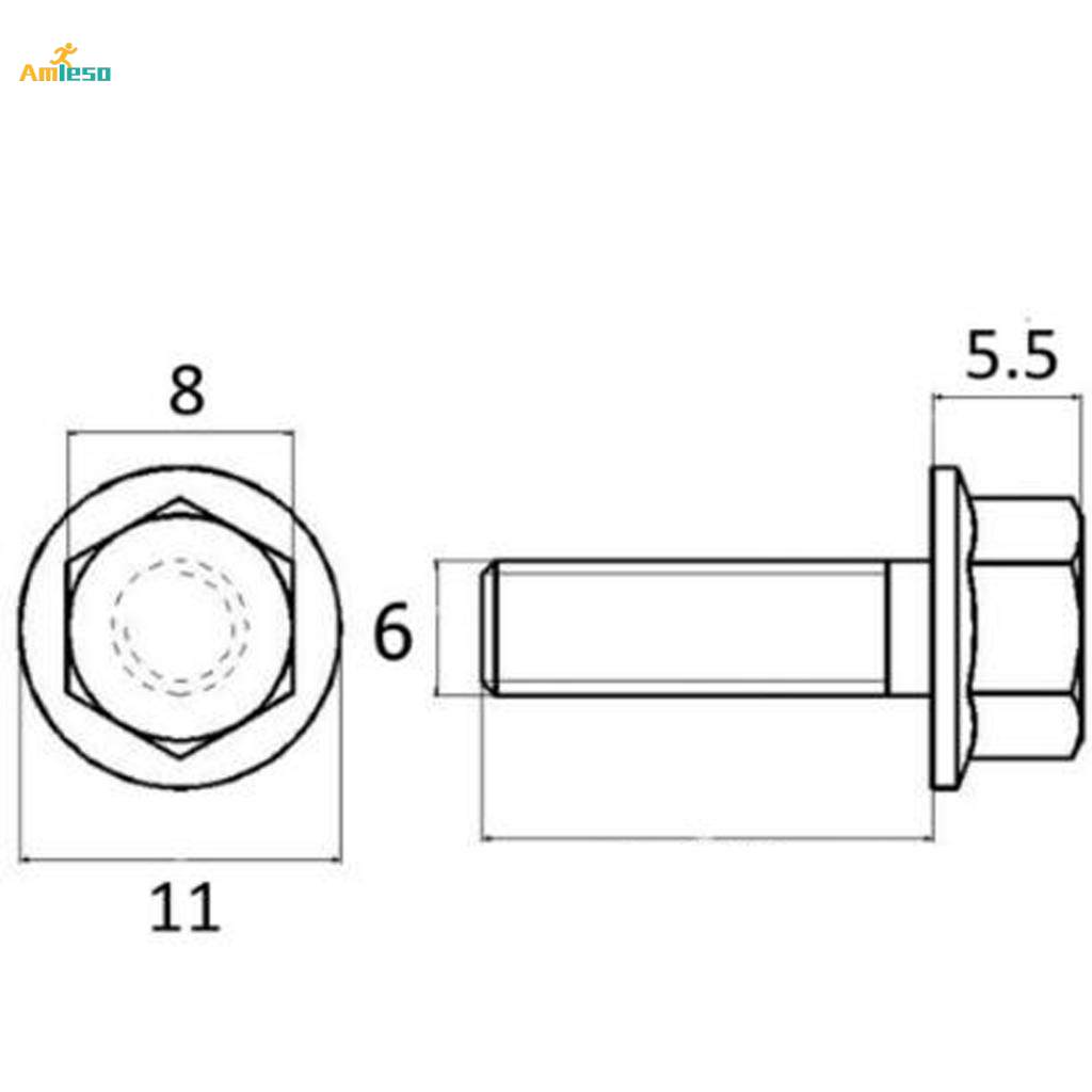 M6 Titanium Hex Head Flange Bolt Fastener M6 x 10-65 M6 x 50 | Daraz.lk
