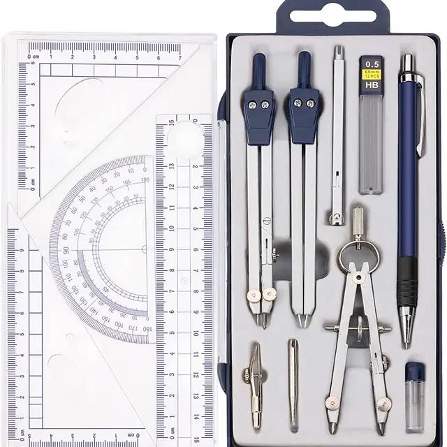 Luhuai CVC 13PCS Geometry Precision Drawing Tool Metal Geometry Kit Set ...