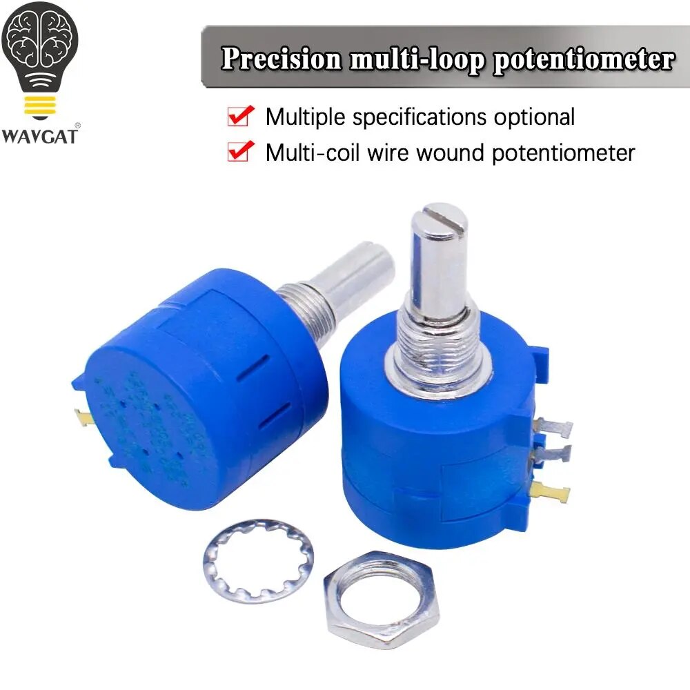WAVGAT 3590S Multiturn Potentiometer 500 1K 2K 5K 10K 20K 50K 100K ohm ...