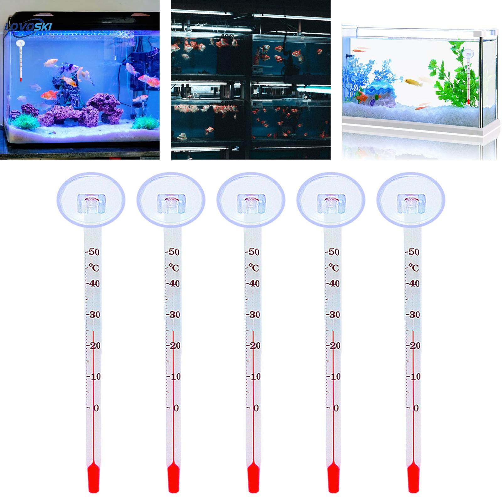 5 Pieces Floating Aquarium Thermometer Glass Tube Tank Thermometer ...