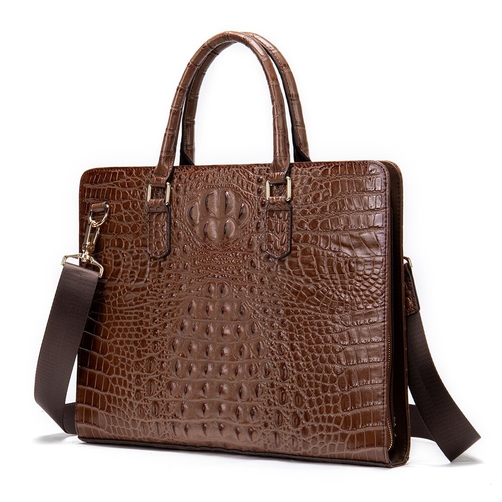 WESTAL Croco Pattern Mens Briefcases Bags for Men Men's Leather Bag for ...