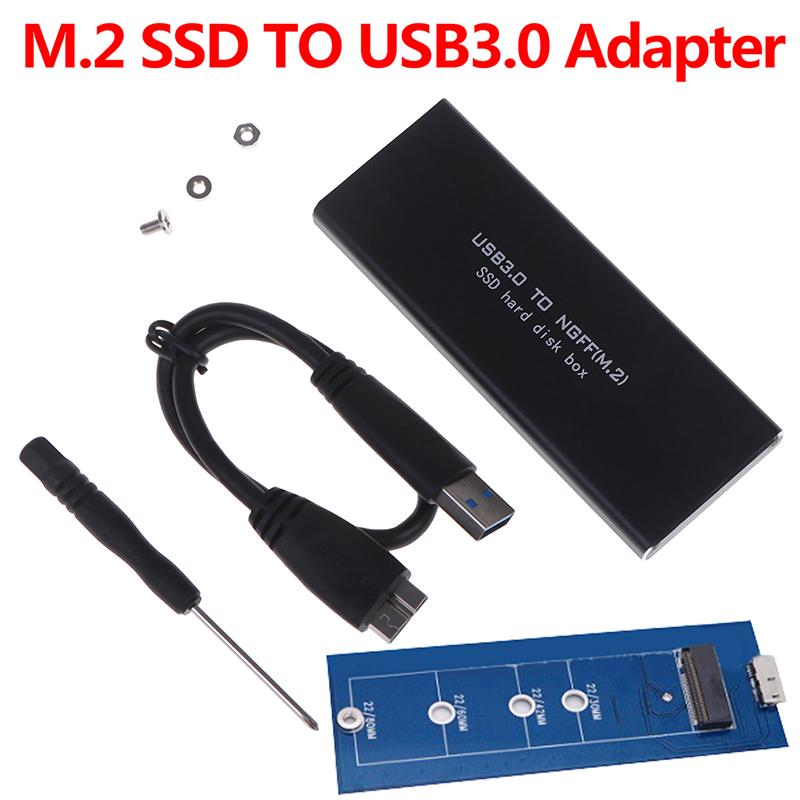 USB-C M.2 NGFF Hard Drive Enclosure B Key SATA SSD Reader to USB 3.0 ...