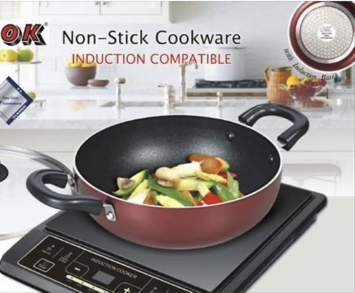 Diamond Induction Base Non Stick Deep Kadai With Glass Lid Daraz Lk