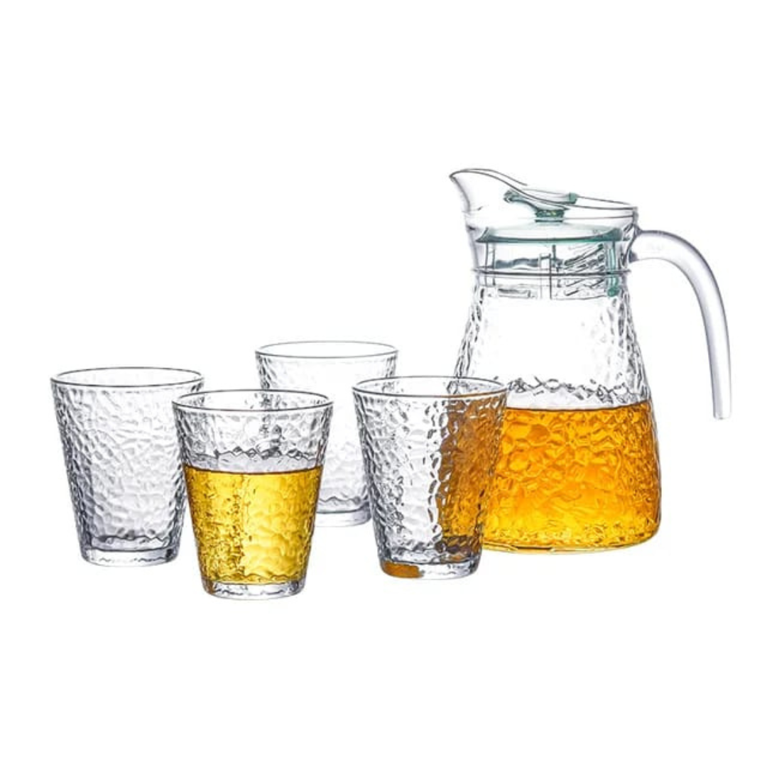 Glass Pitcher 1200ml With Cups 120ml Set 5pcs | Daraz.lk