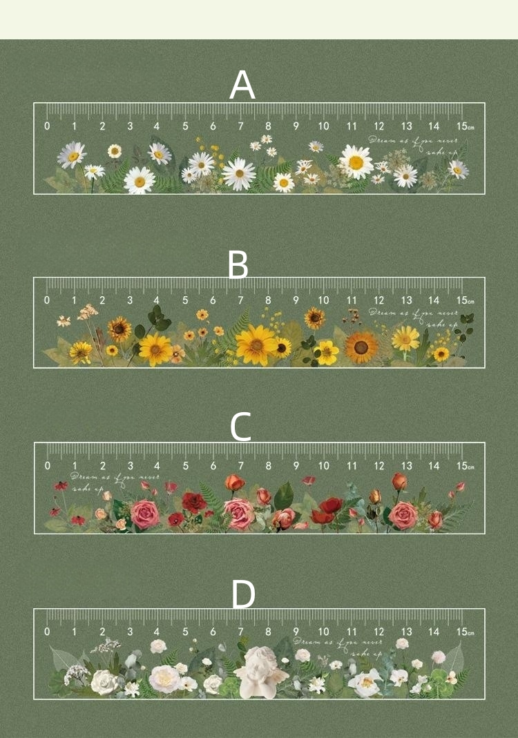 Flower See Series Ruler 15cm Ruler Student Creative Stationery ...