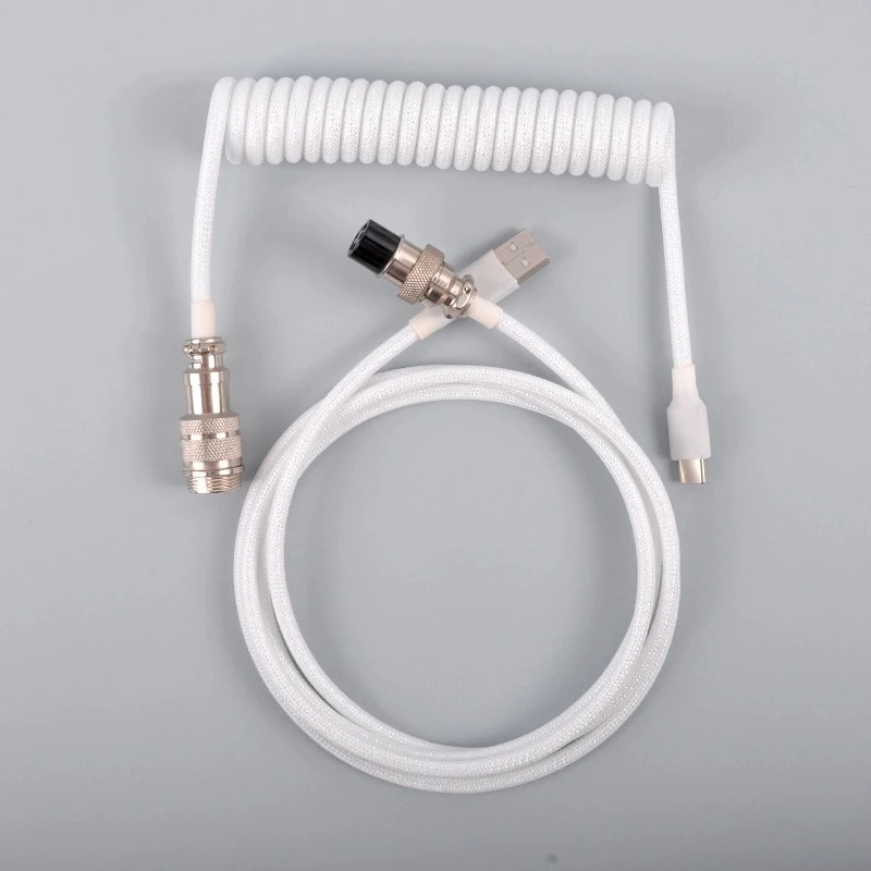 Type C Mechanical Keyboard Coiled Cable Wire USB Port Aviator Coiling ...