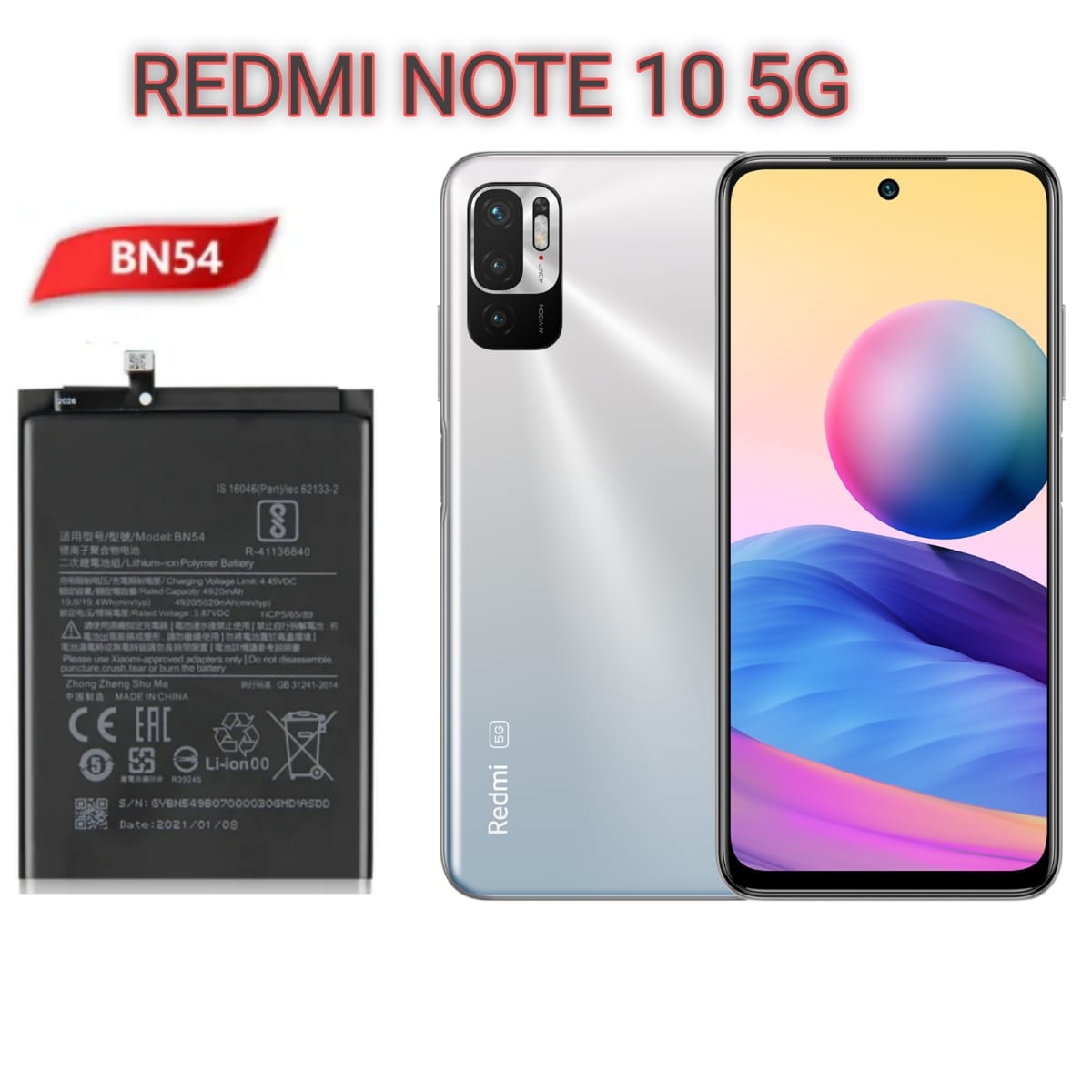 Redmi Note 10 5G Battery BN54 Xiaomi Original Battery For Redmi Note 10 ...