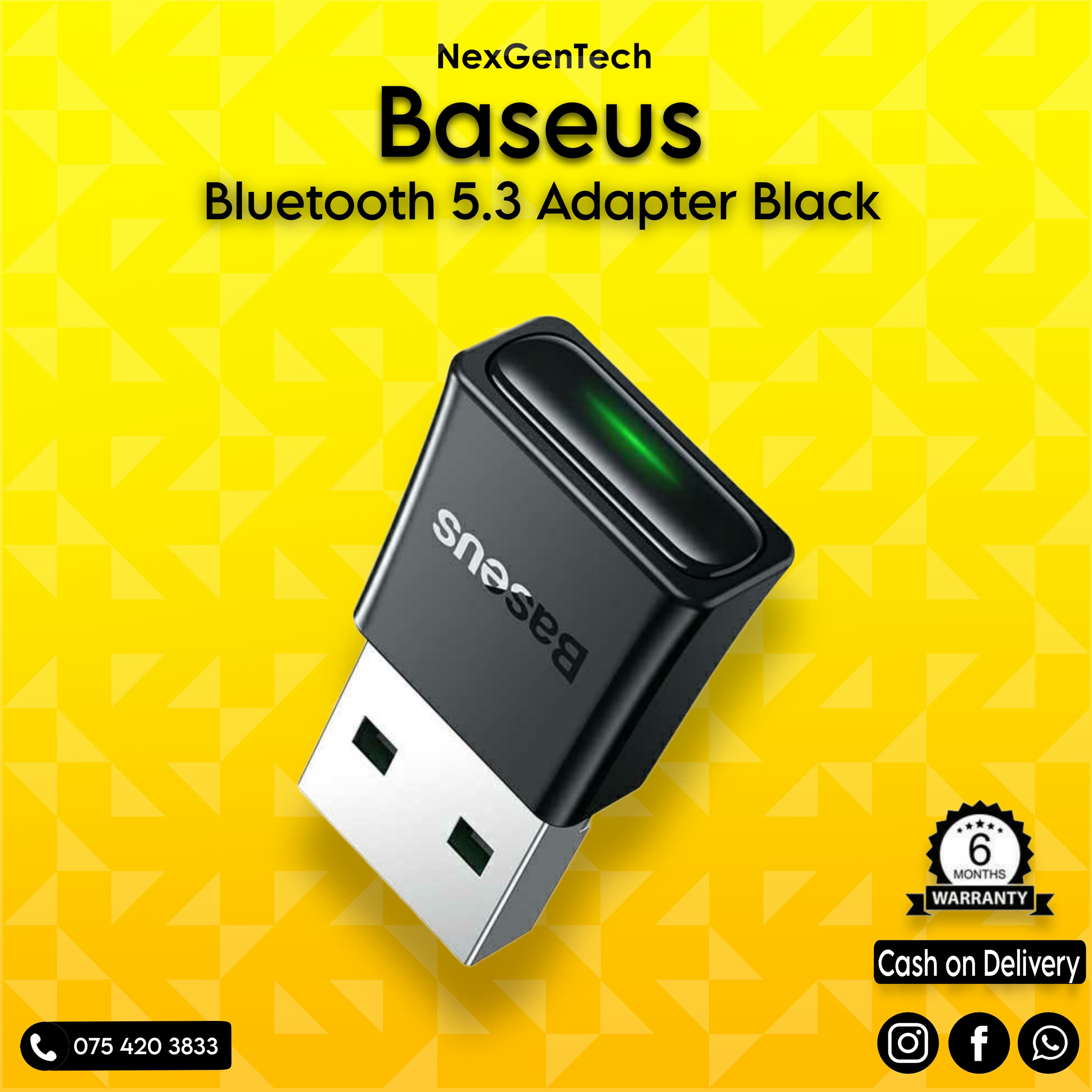 Baseus Bluetooth 5.3 USB Adapter Receiver | Daraz.lk